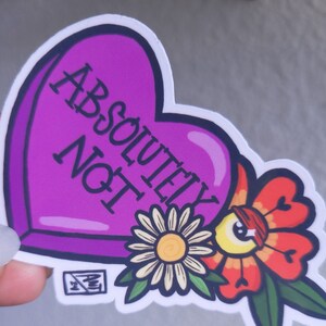 Confrontational Heart Stickers | Absolutely Not Decal | Ew Sticker ...