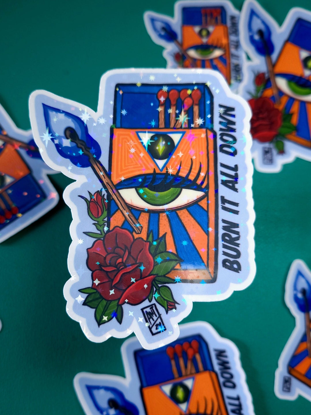 Burn It All Down Sticker | Matches Decal | American Traditional Tattoo ...