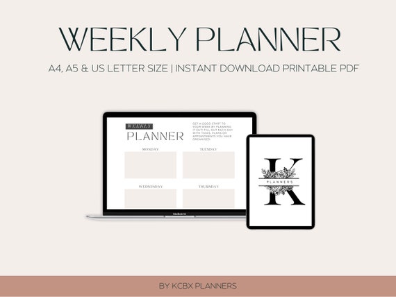Weekly Planner Digital Planner Printable Weekly Planner - Etsy