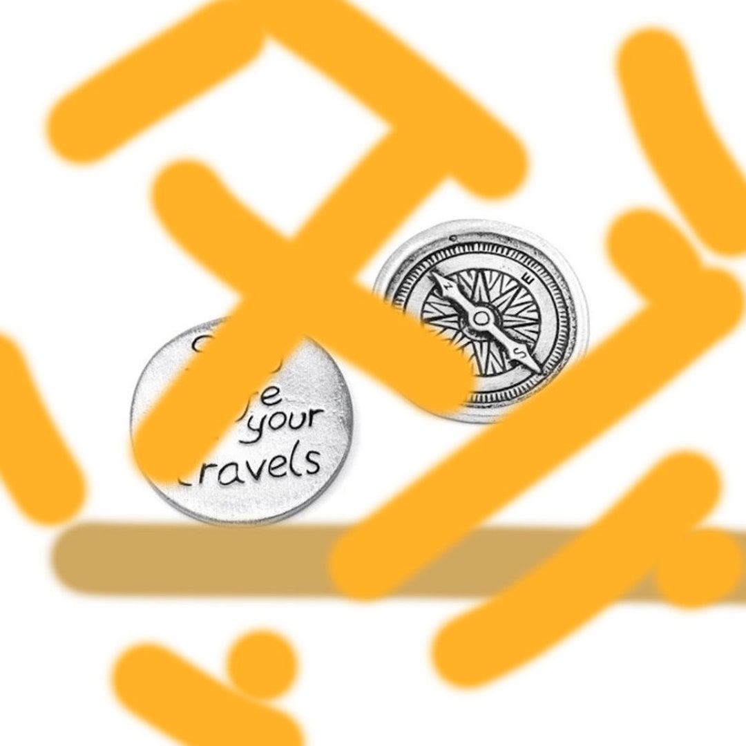 Compass Design Pocket Travel Token - Etsy