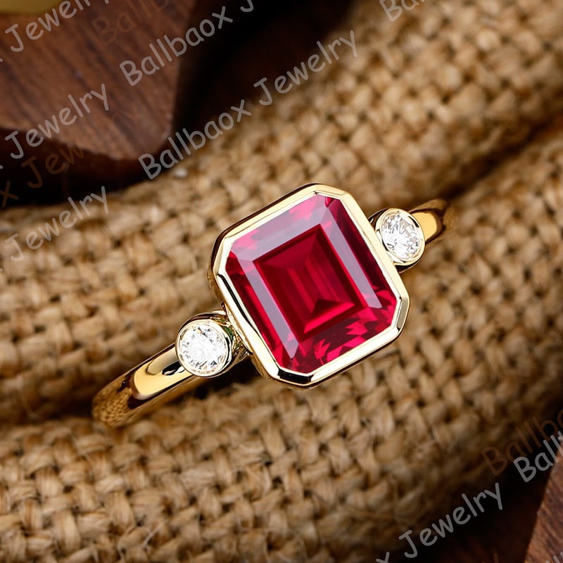 Ruby Gold Ring - Etsy