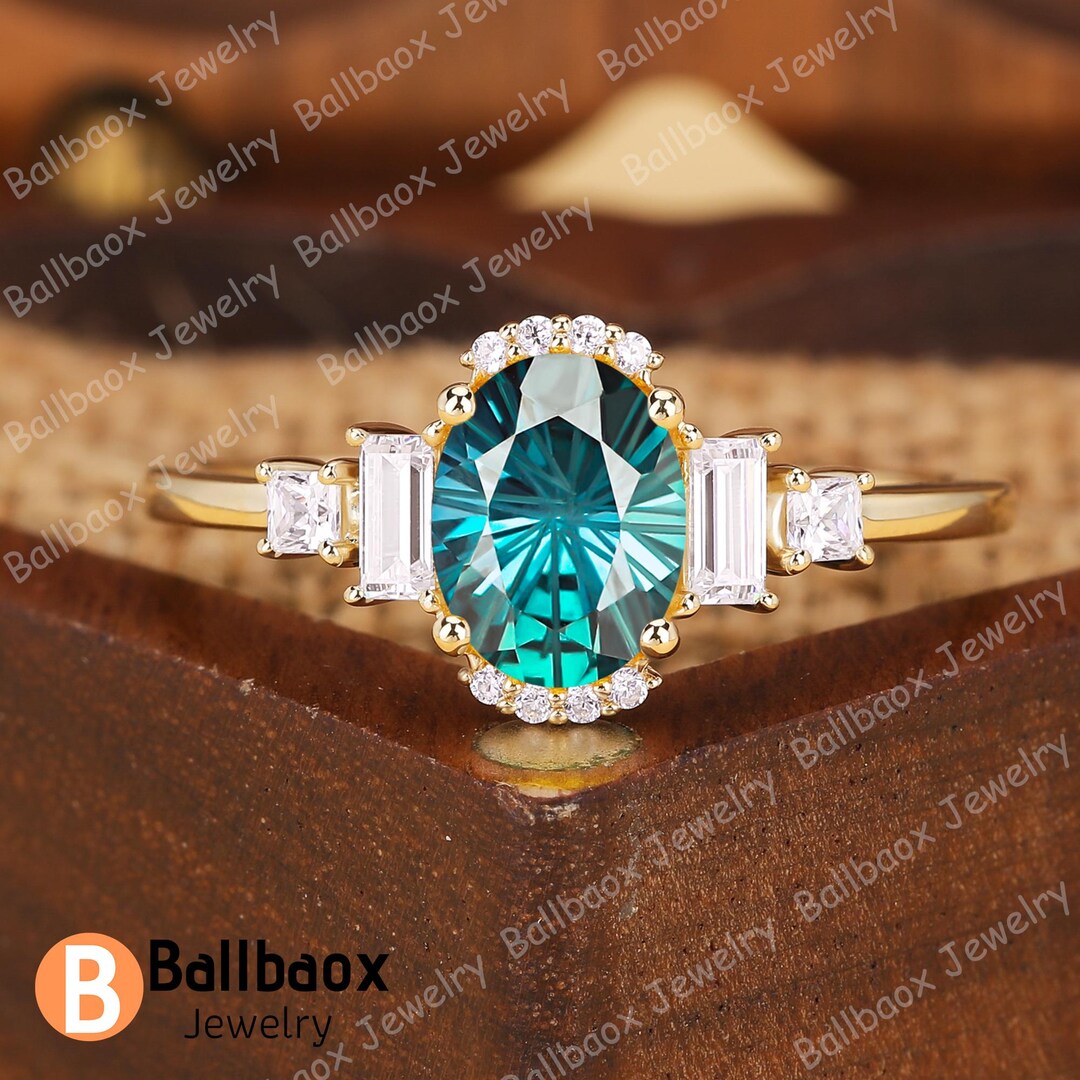 Unique Firework Cut Alexandrite Engagement Ring Oval Shape Gemstone ...