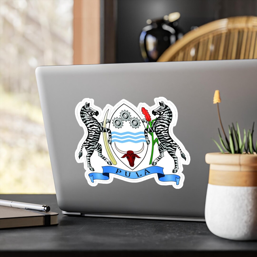 Botswana Coat of Arms Sticker Kiss-cut Vinyl Decal | BWA Flag - Etsy