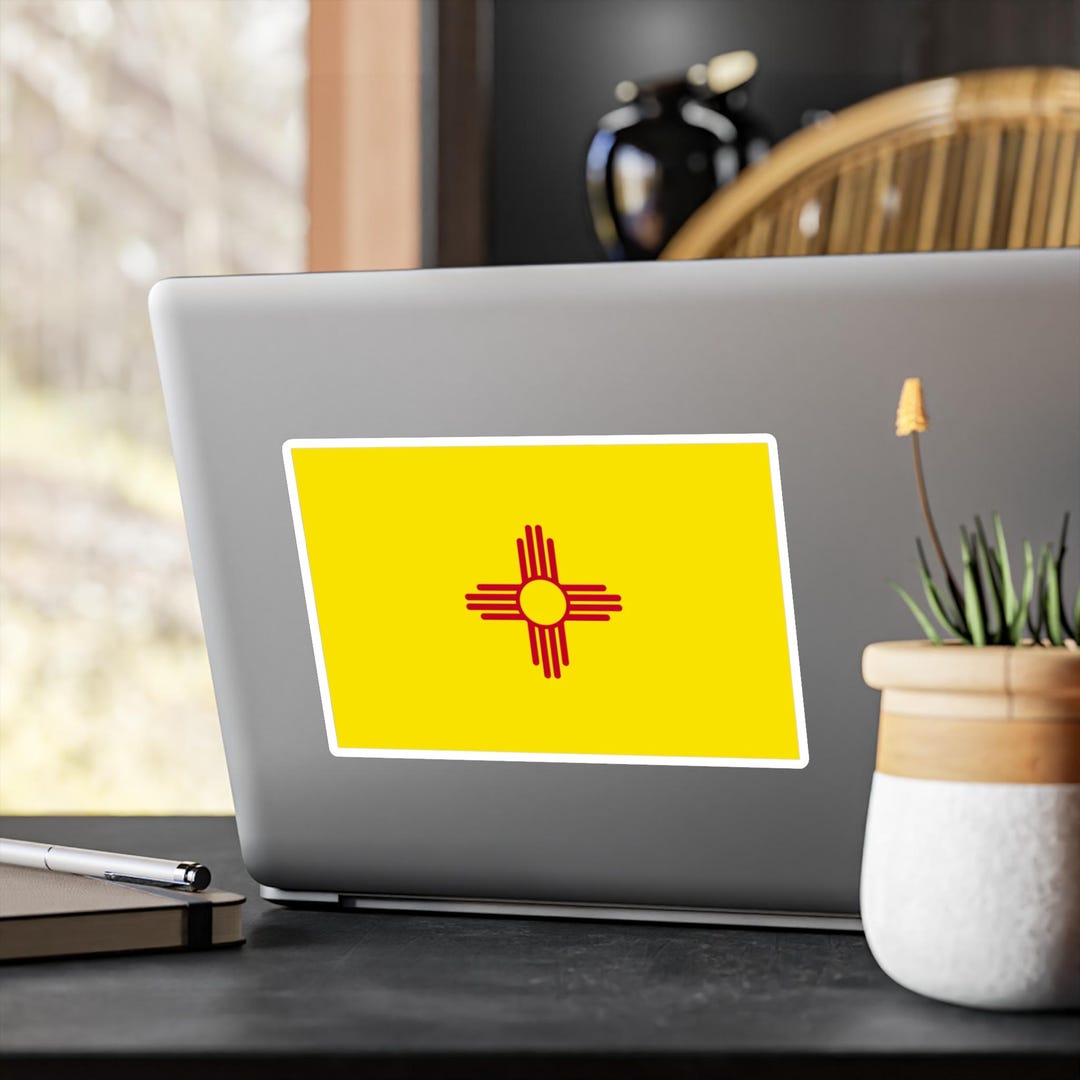 New Mexico State Flag Decal Kiss-cut Vinyl Sticker | NM Zia Sun - Etsy