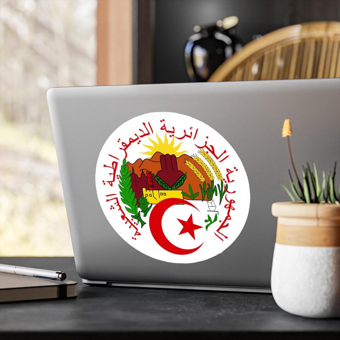Algeria Flag Emblem Sticker Kiss-cut Vinyl Decal - Etsy