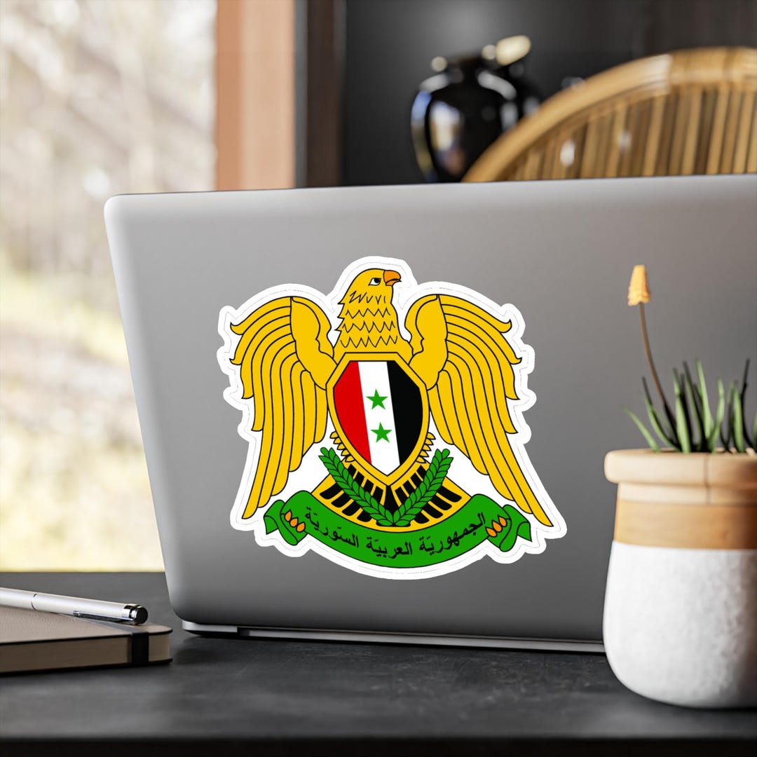 Syrian Coat of Arms Sticker Kiss-cut Vinyl Decals | Syria Flag SYR - Etsy