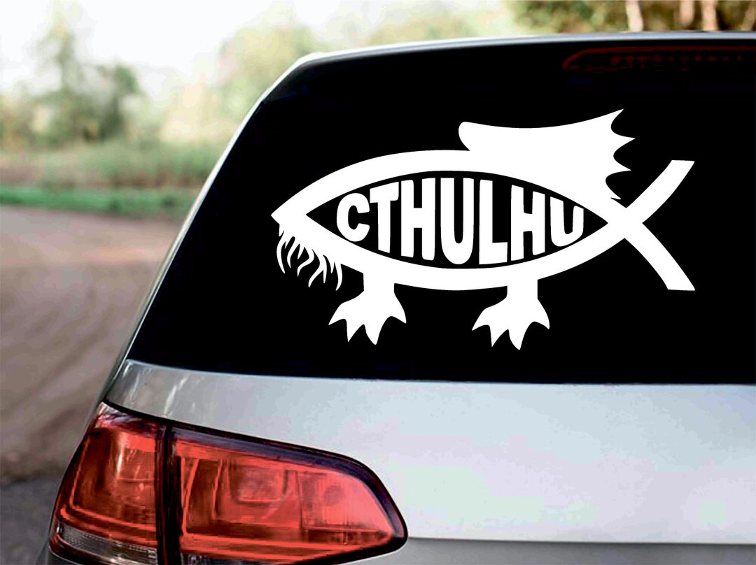 Horror Cthulhu Darwin Fish Car Auto Bumper Window Vinyl - Etsy