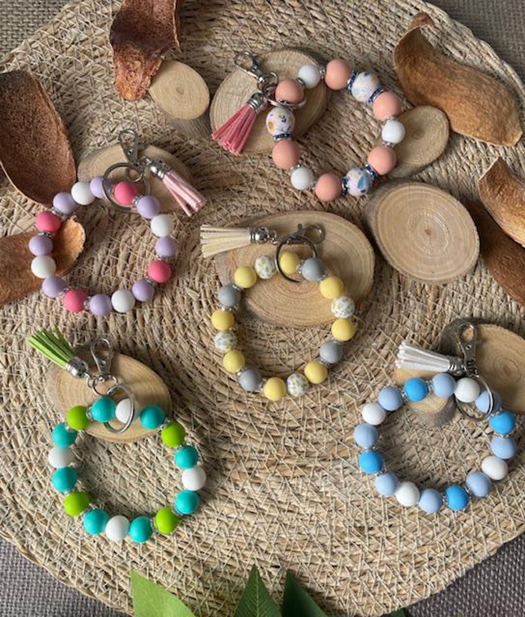 Fancy Wristlet Key Ring, Silicone Bracelet, Bag Strap, Key Ring ...