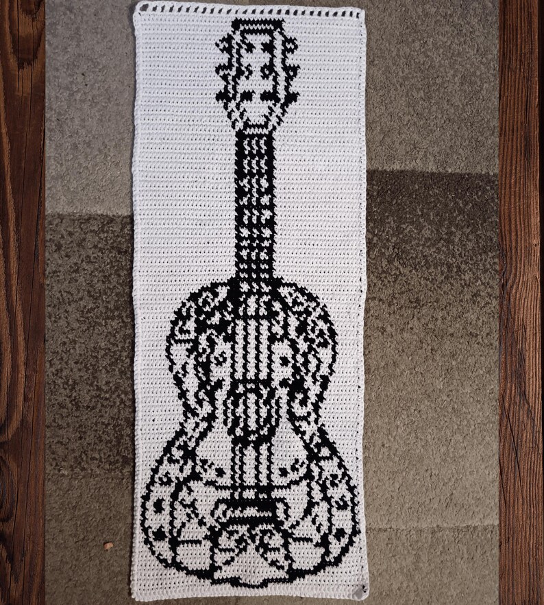 Music Crochet Pattern | Guitar Crochet Wall Hanging Pattern | Tapestry ...