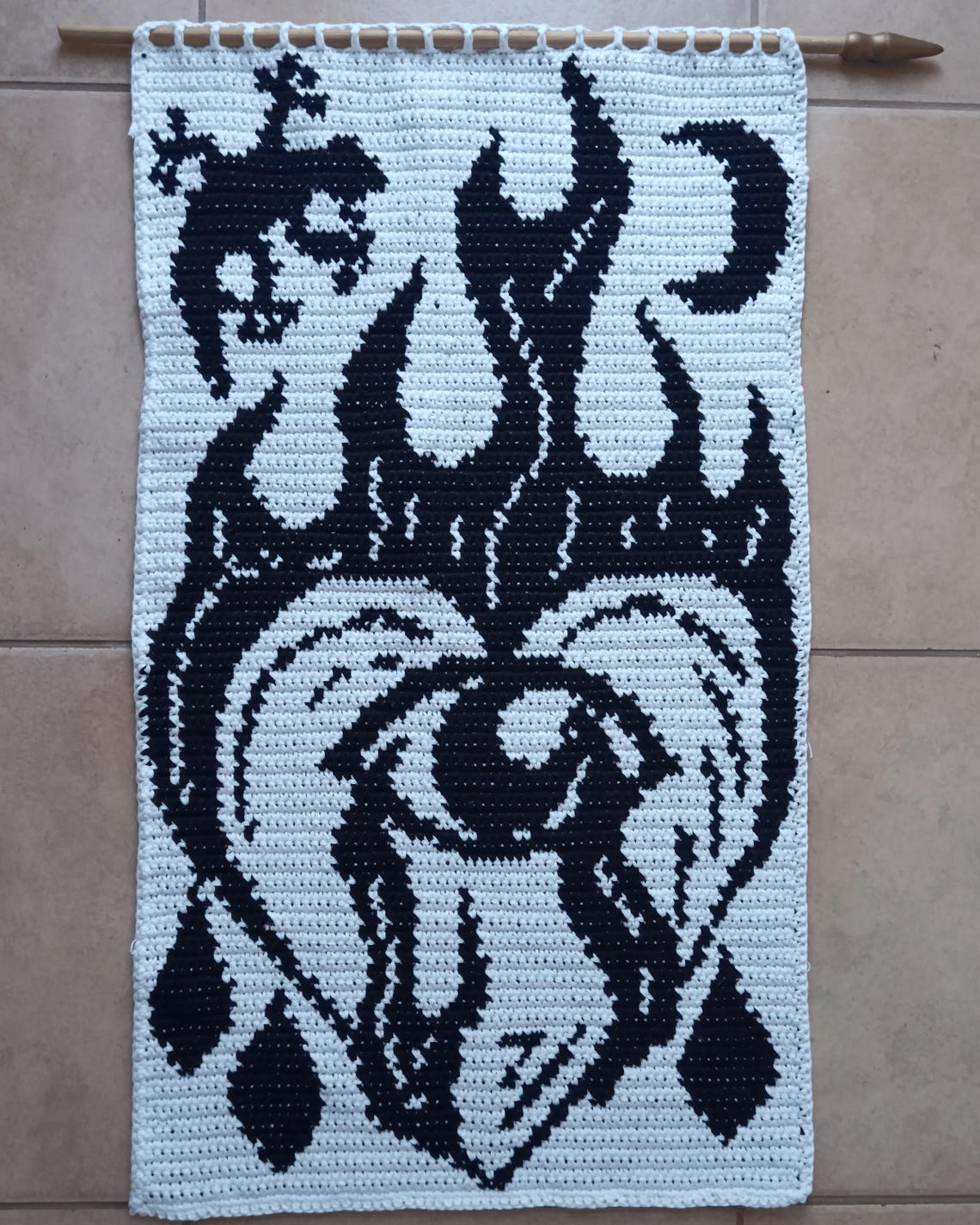 Crochet Pattern | the Flaming Heart Wall Hanging, Bag | Tapestry ...