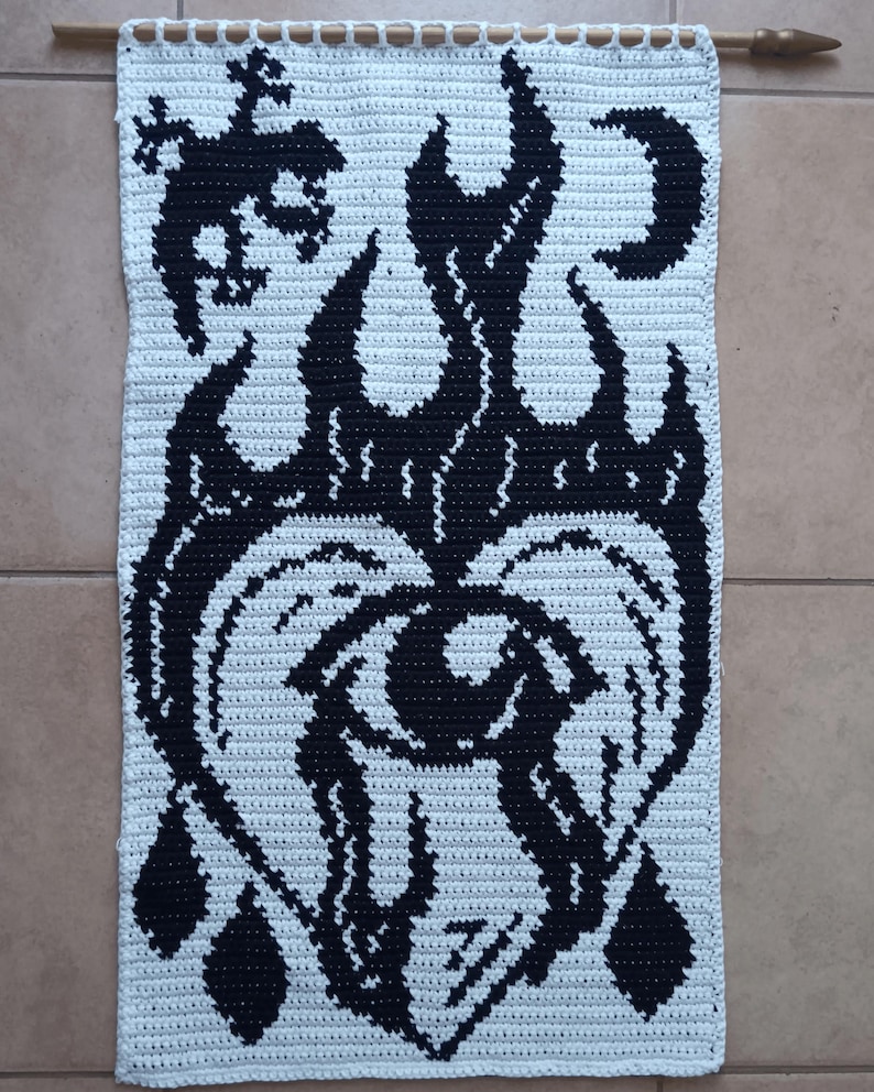 Crochet Pattern | the Flaming Heart Wall Hanging, Bag | Tapestry ...