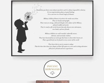 Dandelion Military Child Poem - Etsy