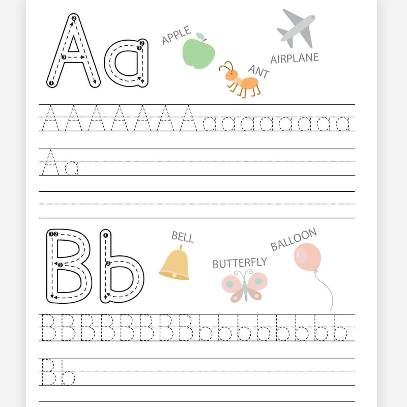Alphabet Tracing - Etsy