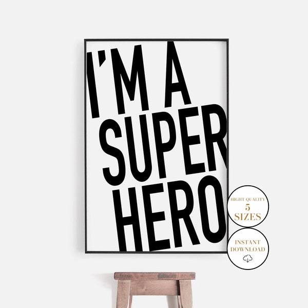 Black and White Super Hero Sign - Etsy