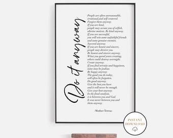 Anyway Poem Printable - Etsy