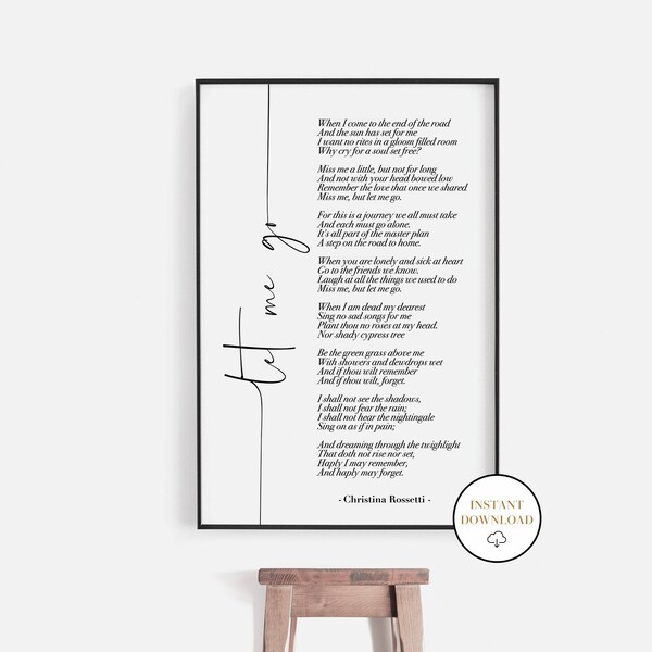 Miss Me but Let Me Go Poem - Etsy
