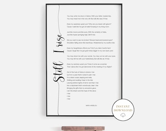Maya Angelou Still I Rise Poster - Etsy
