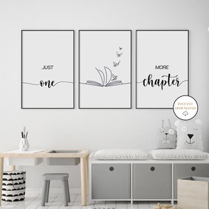 Just One More Chapter Print Printable Book Decor Classroom - Etsy