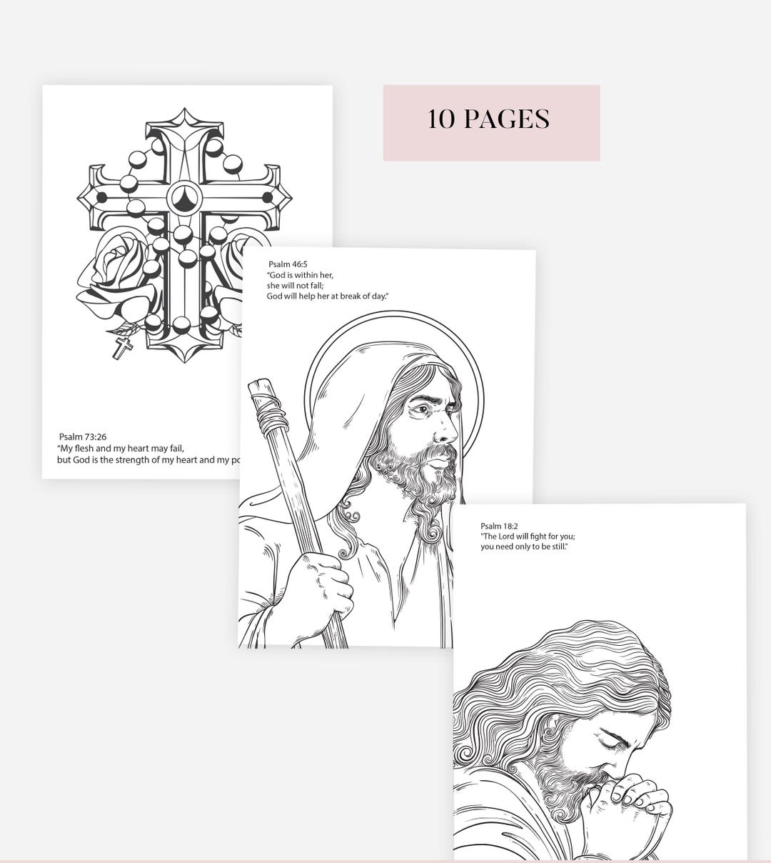 10 Bible Verse Coloring Pages for Kids Bundle. Christian Coloring ...