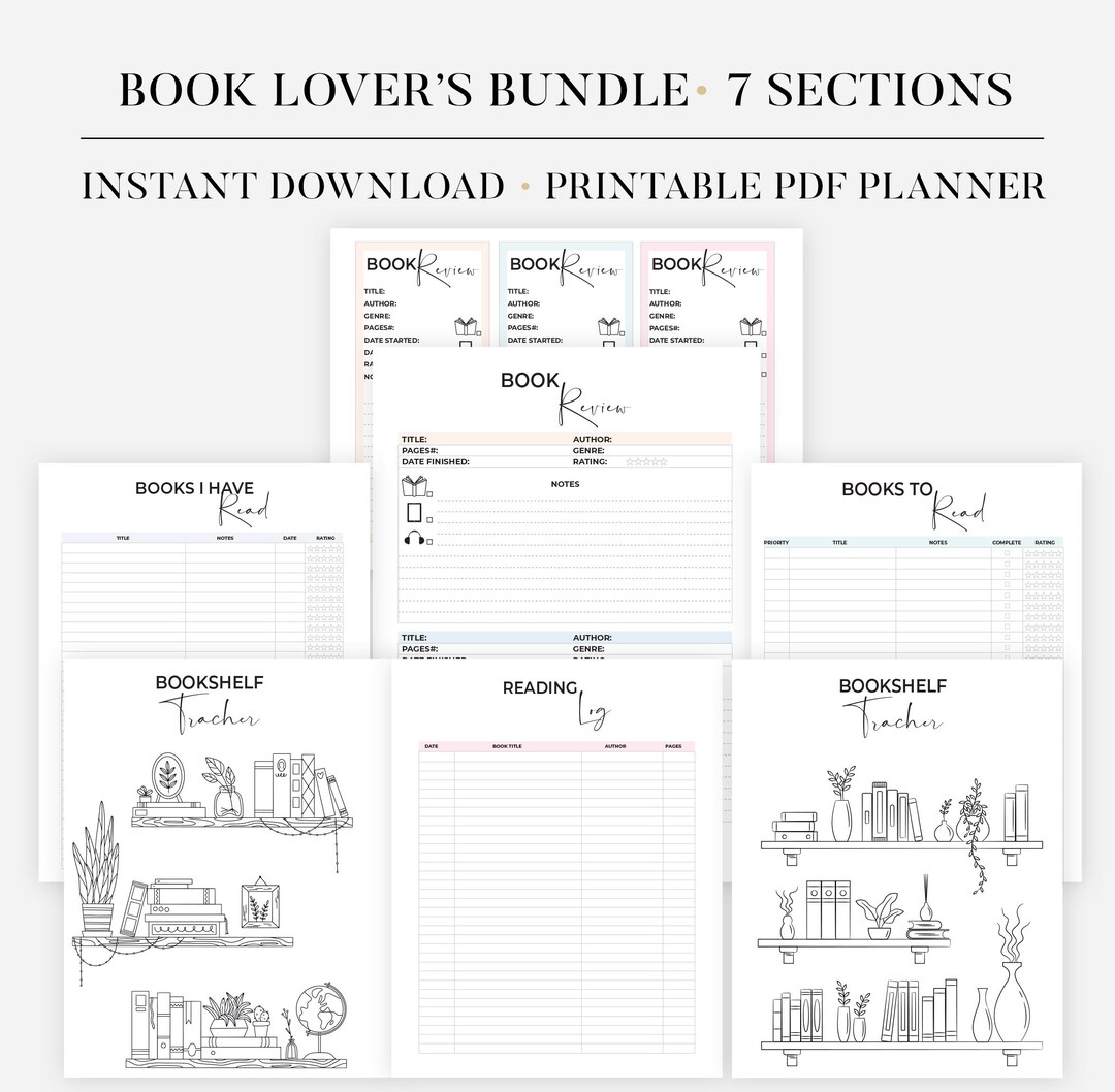 Book Reading Journal Reading Planner Bundle Book Tracker Reading ...