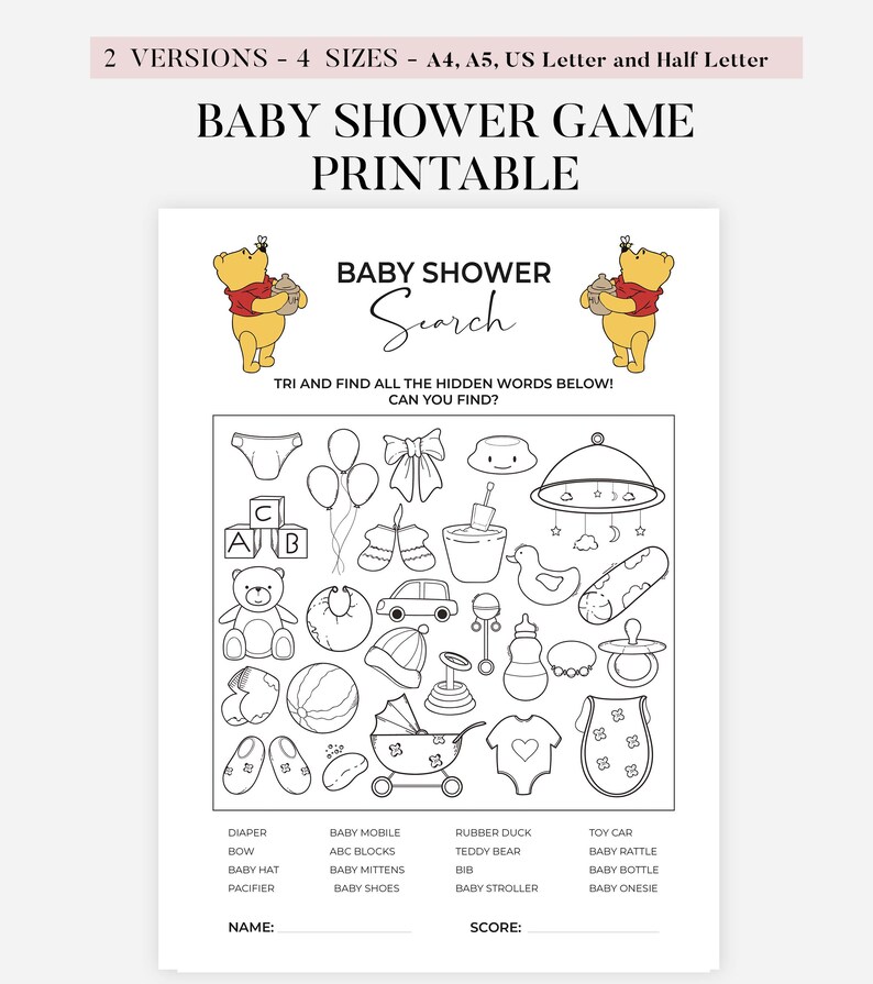 Hidden Object Baby Shower Game: Printable Activity (PDF Download ...