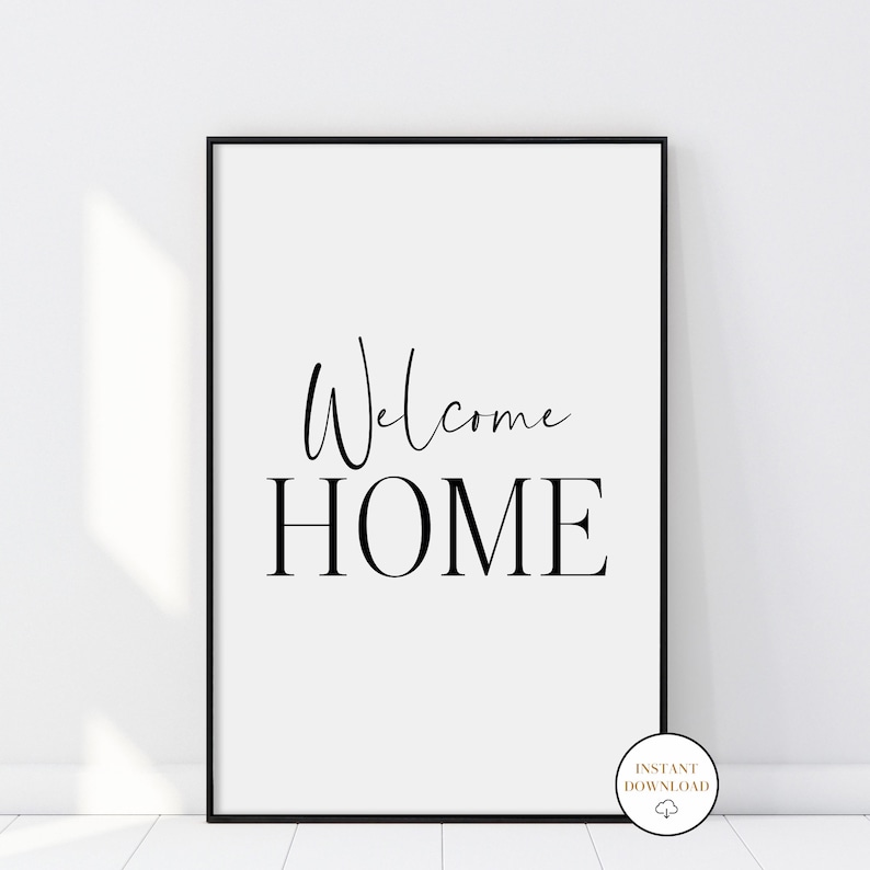 Welcome Home Printable Wall Art Welcome Home Decor New Home - Etsy