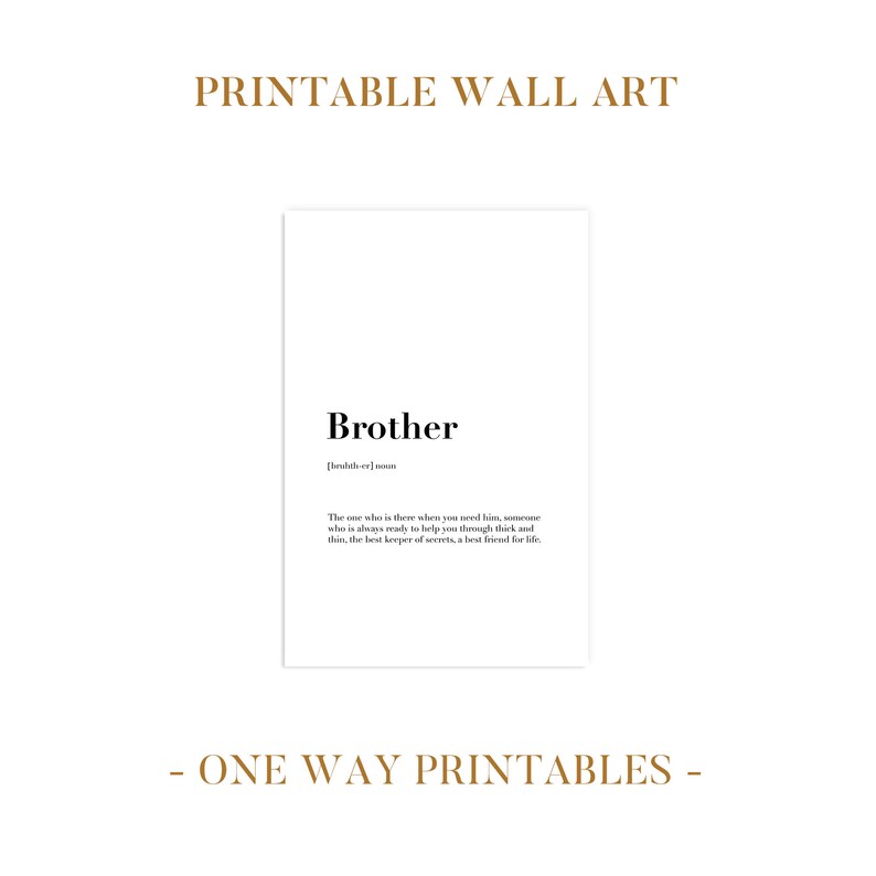 Brother Definition Printable Wall Art Definition Wall Art - Etsy