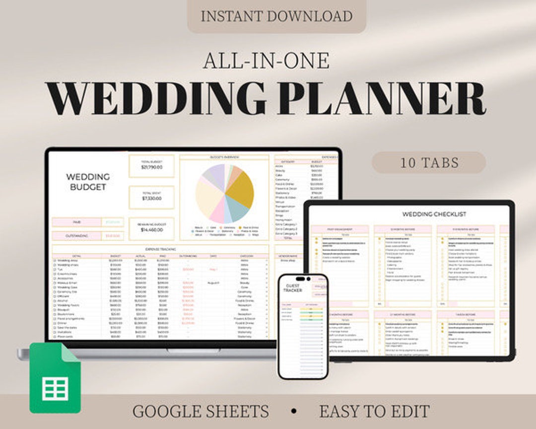 The Ultimate Wedding Day, Wedding Planning Spreadsheet, Google Sheets ...