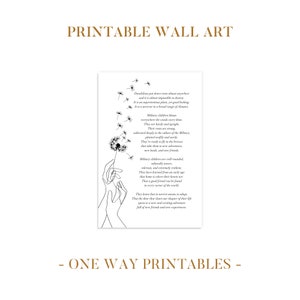 Dandelion Memorial Poem Dandelion Flower of the Military - Etsy