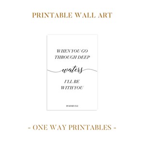 Bible Verses Printable, When You Go Through Deep Waters, Bible Verse ...