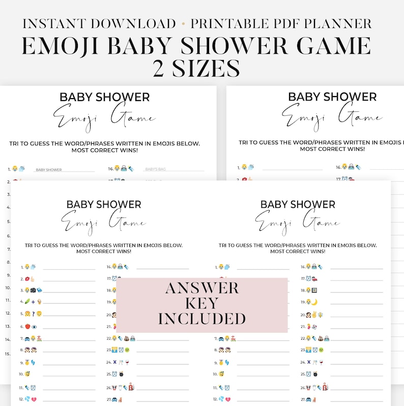 Baby Shower Emoji Game, Printable Party Games (digital Download) - Etsy ...