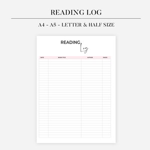 Book Reading Journal Reading Planner Bundle Book Tracker Reading ...