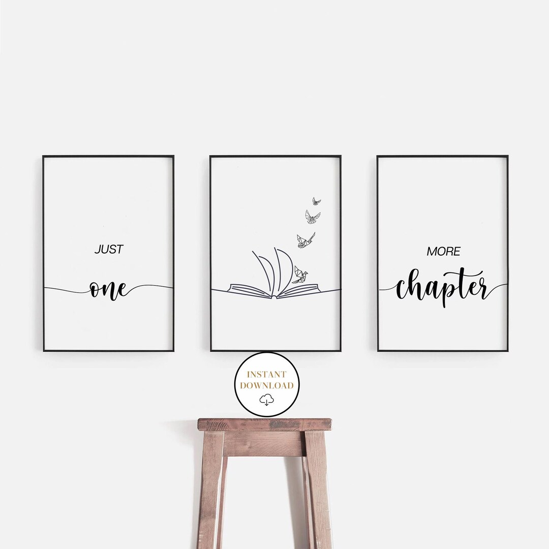 Just One More Chapter Print, Printable Book Decor, Classroom Decor ...