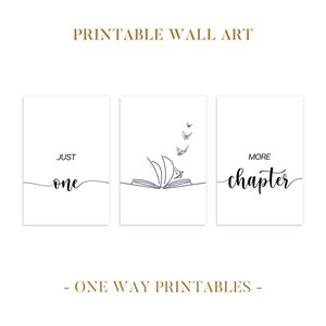 Just One More Chapter Print, Printable Book Decor, Classroom Decor ...
