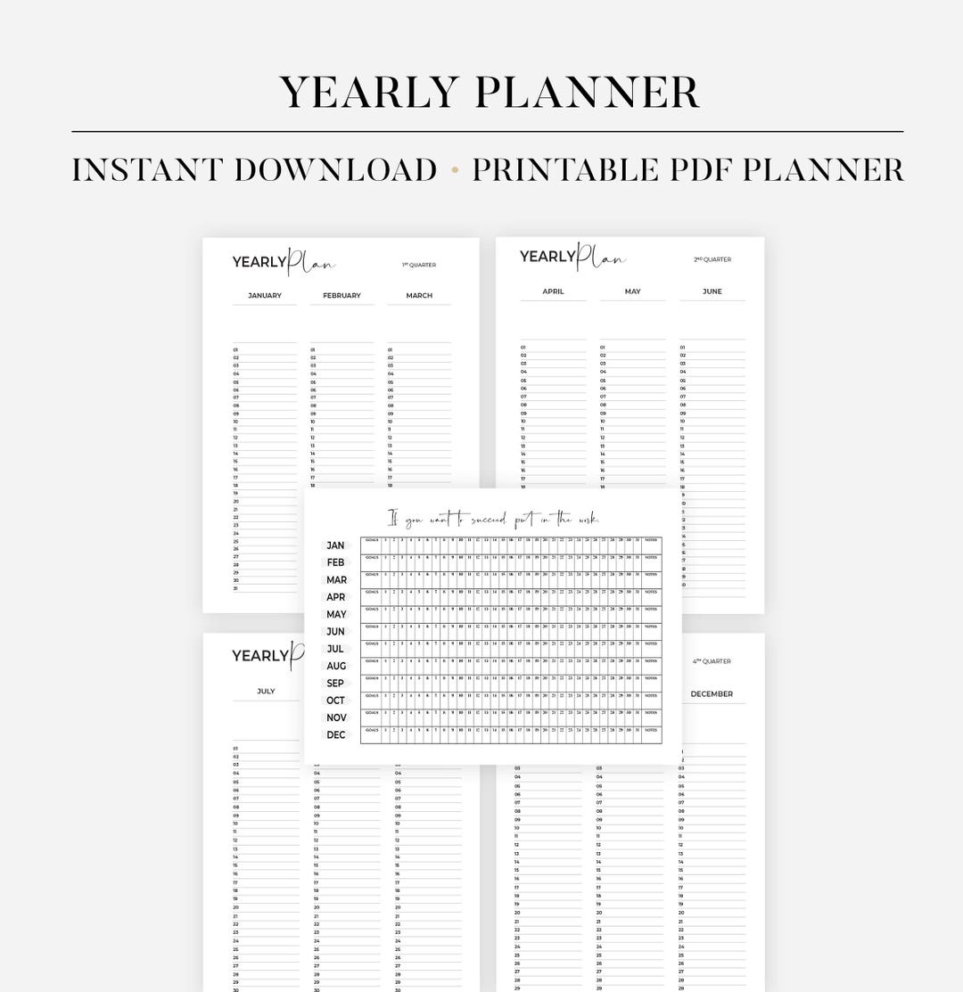 Daily Weekly Monthly Planner Printable Full Printable Planner Undated ...