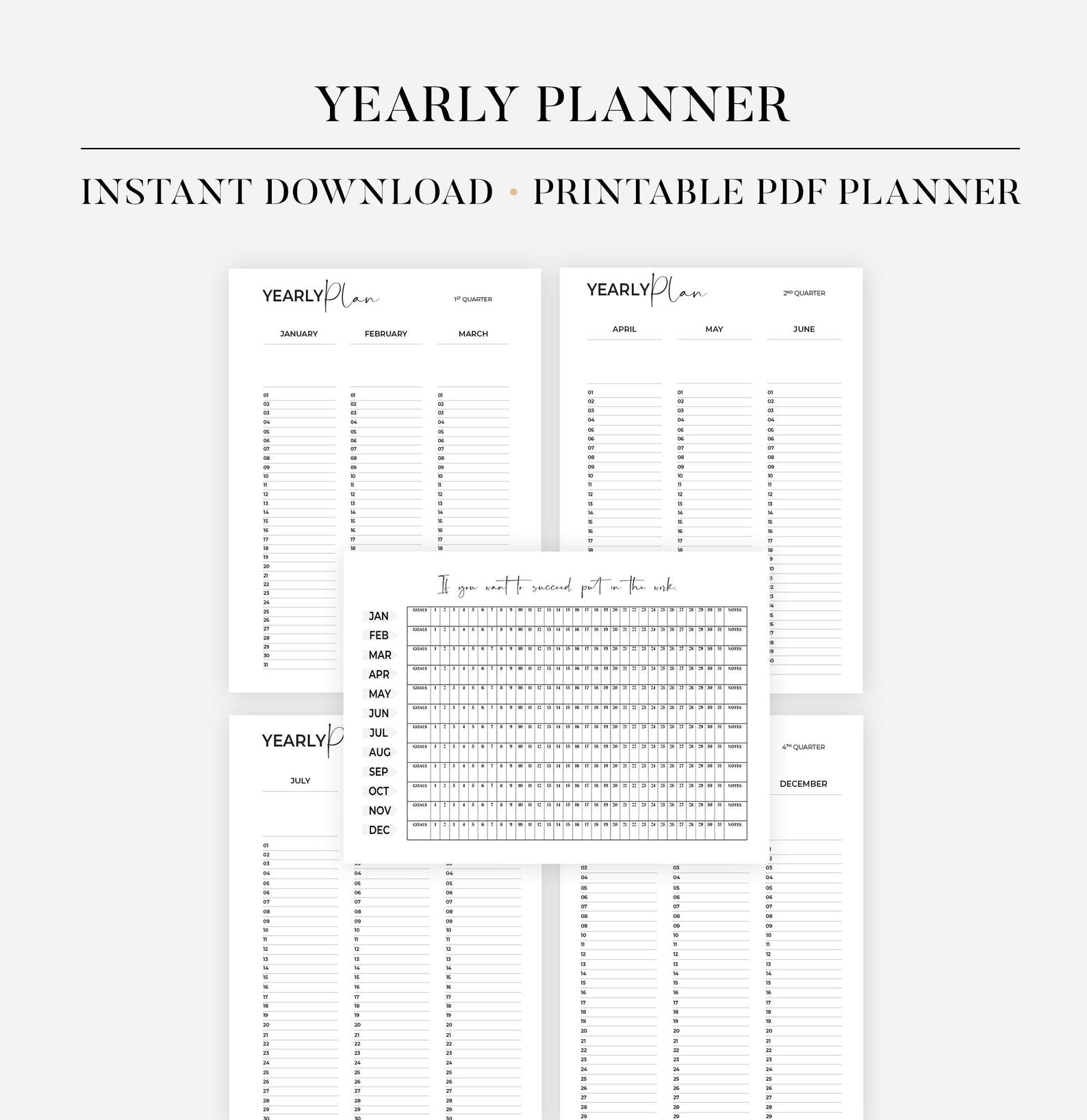 Daily Weekly Monthly Planner Printable Full Printable Planner Undated ...