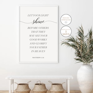 Bible Verses Printable Let Your Light Shine Before Others - Etsy