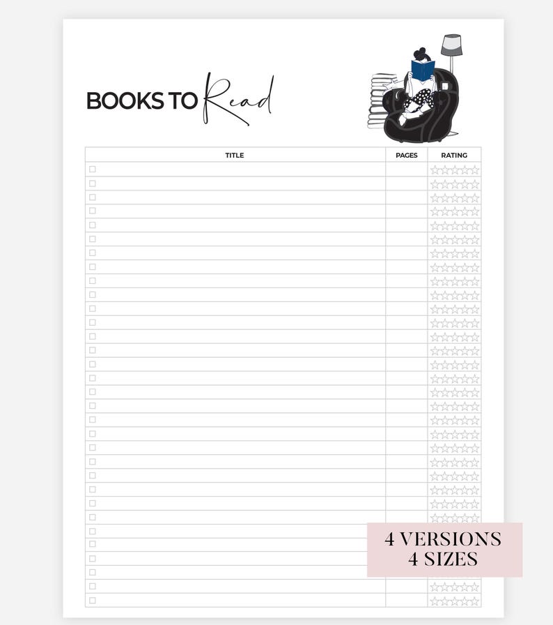 Reading Log Printable, Reading Tracker Bundle, Books to Read, Books I ...
