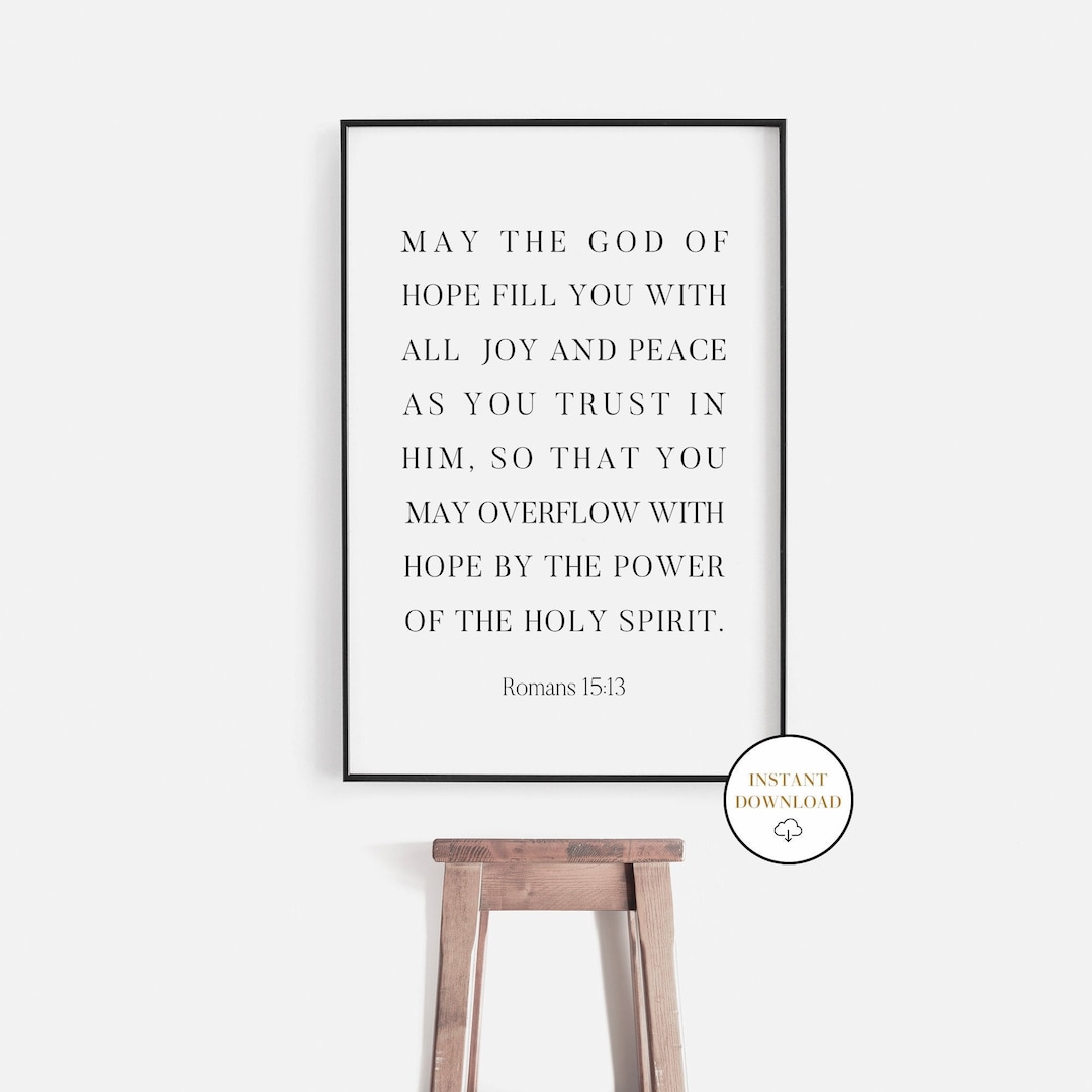 Printable Bible Verse Print Romans 15:13 Religious Wall Art - Etsy