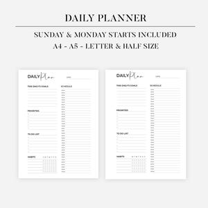 Daily Weekly Monthly Planner Printable Full Printable Planner Undated ...