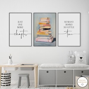 Just One More Chapter, Printable Book Wall Art, Read Prints, Gift for ...