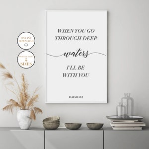Bible Verses Printable, When You Go Through Deep Waters, Bible Verse ...