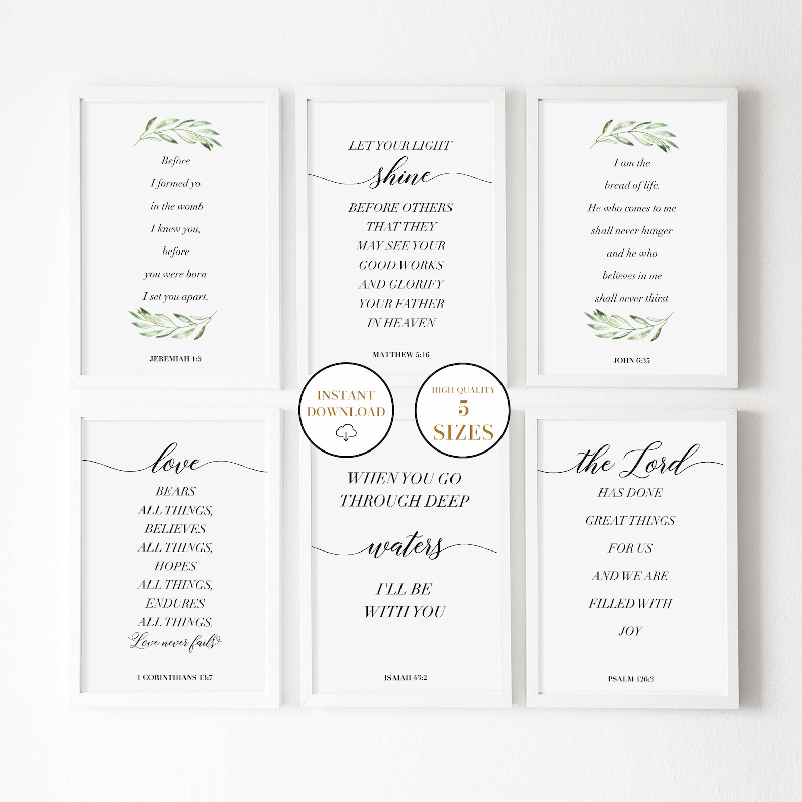 12 Bible Verses Set Bible Verses Printable Set Bible Verse - Etsy