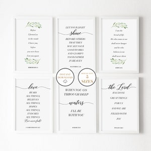 12 Bible Verses Set, Bible Verses Printable Set, Bible Verse Art Bundle ...