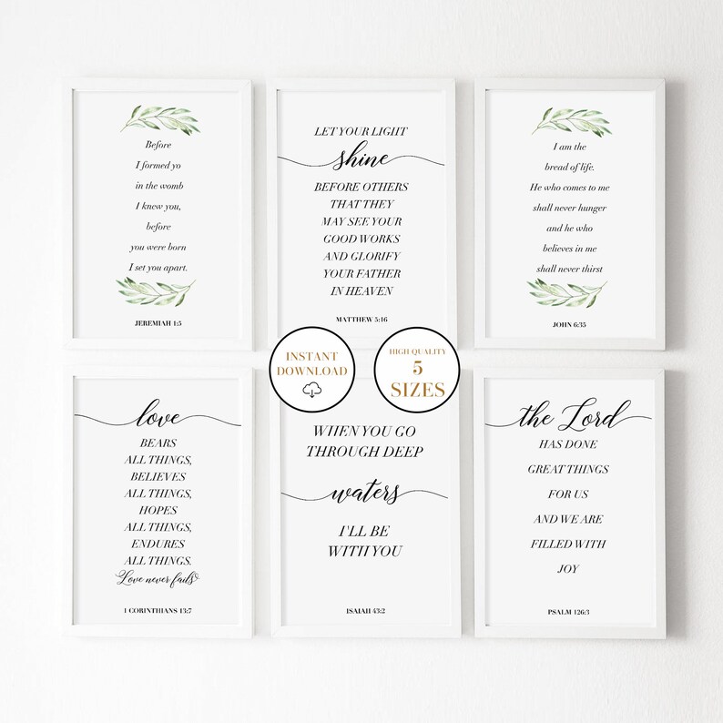 12 Bible Verses Set Bible Verses Printable Set Bible Verse - Etsy