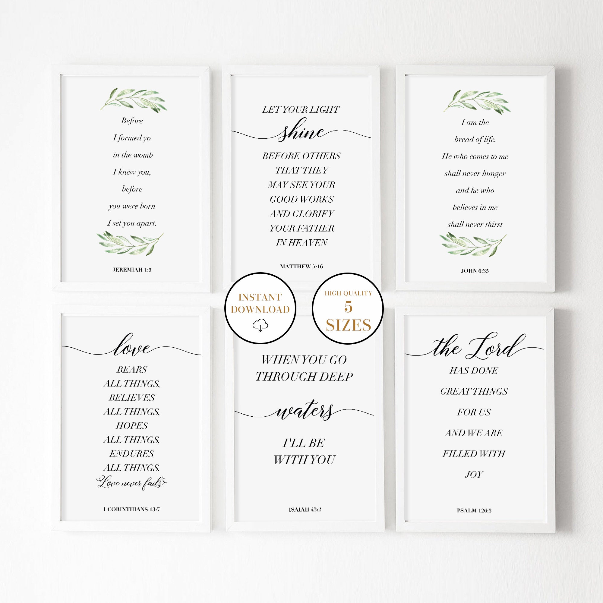 12 Bible Verses Set Bible Verses Printable Set Bible Verse - Etsy