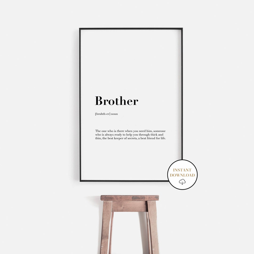 Brother Definition Printable Wall Art Definition Wall Art - Etsy