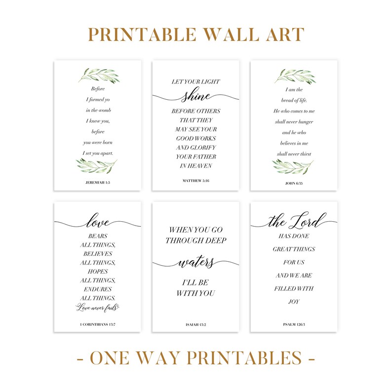 12 Bible Verses Set Bible Verses Printable Set Bible Verse - Etsy