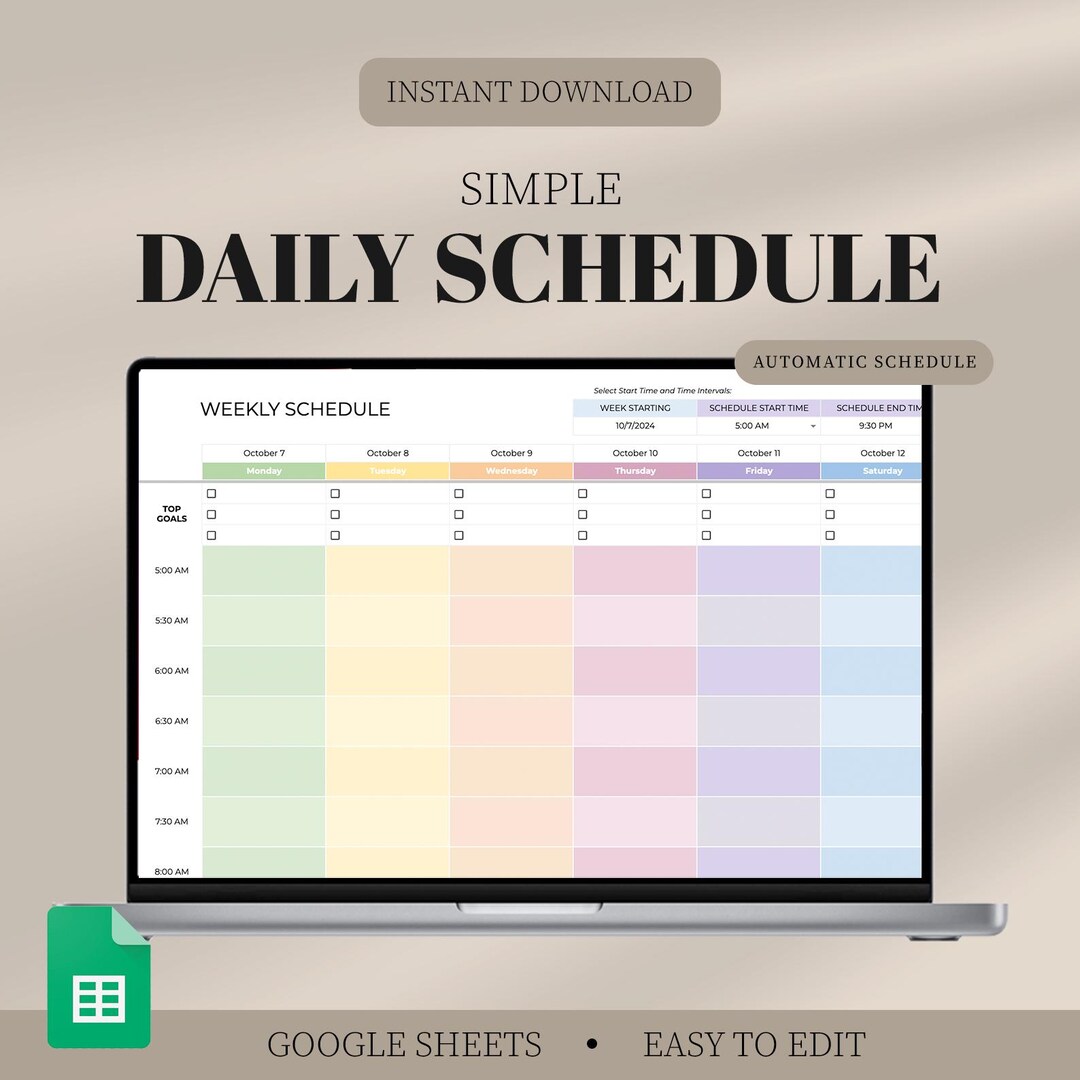 Digital Planner Spreadsheet for Google Sheets, to Do List, Weekly ...
