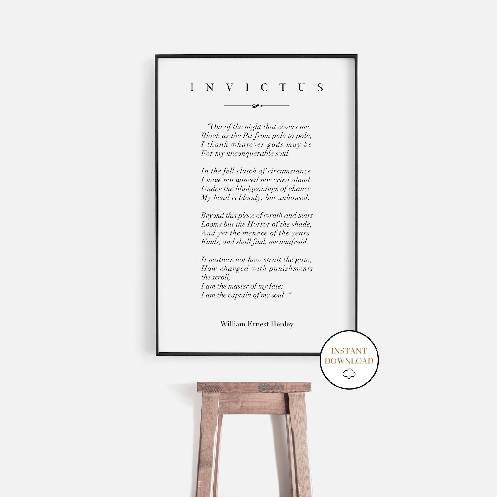 Printable Invictus Poem Invictus Poem by William Ernest - Etsy UK